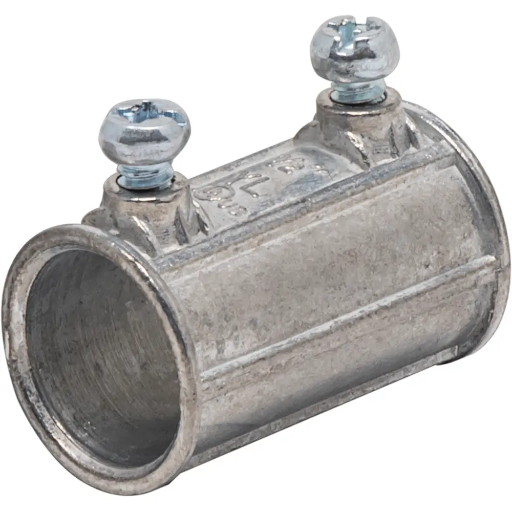Set Screw Coupling, EMT, 3/4 In., Die-Cast Zinc, Gray