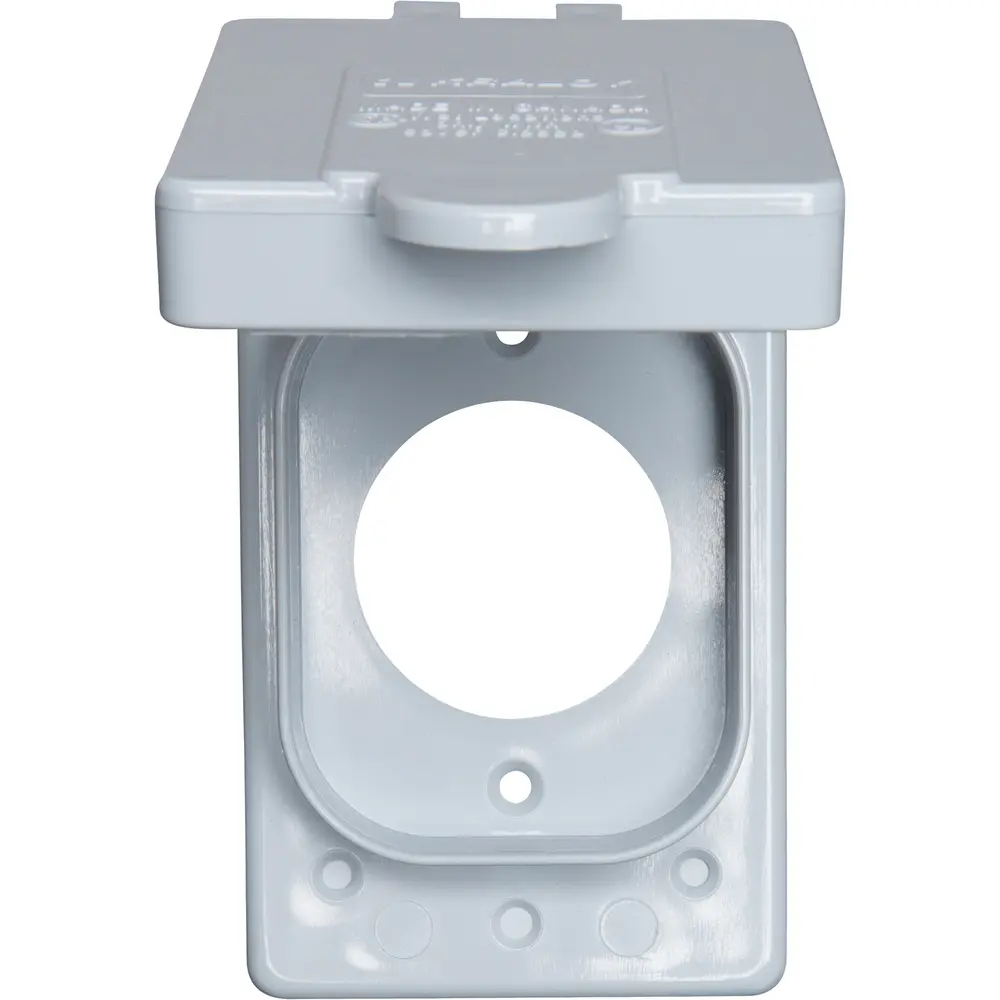 Single-Gang Weatherproof 20 A Single Receptacle Cover, PVC, Horizontal ...