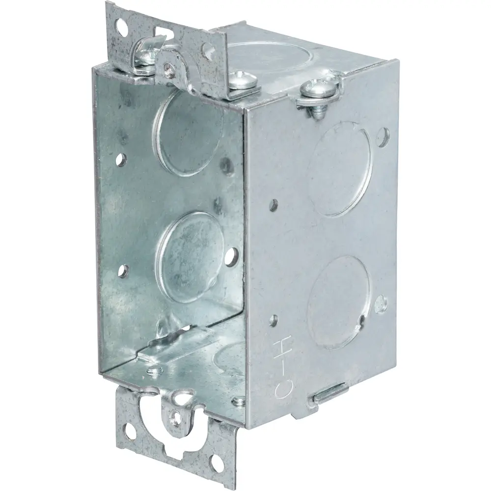 2" Gangable Switch Box, (4) 1/2" KO, Conduit, No Clamps, Ears, 10 Cu. In.