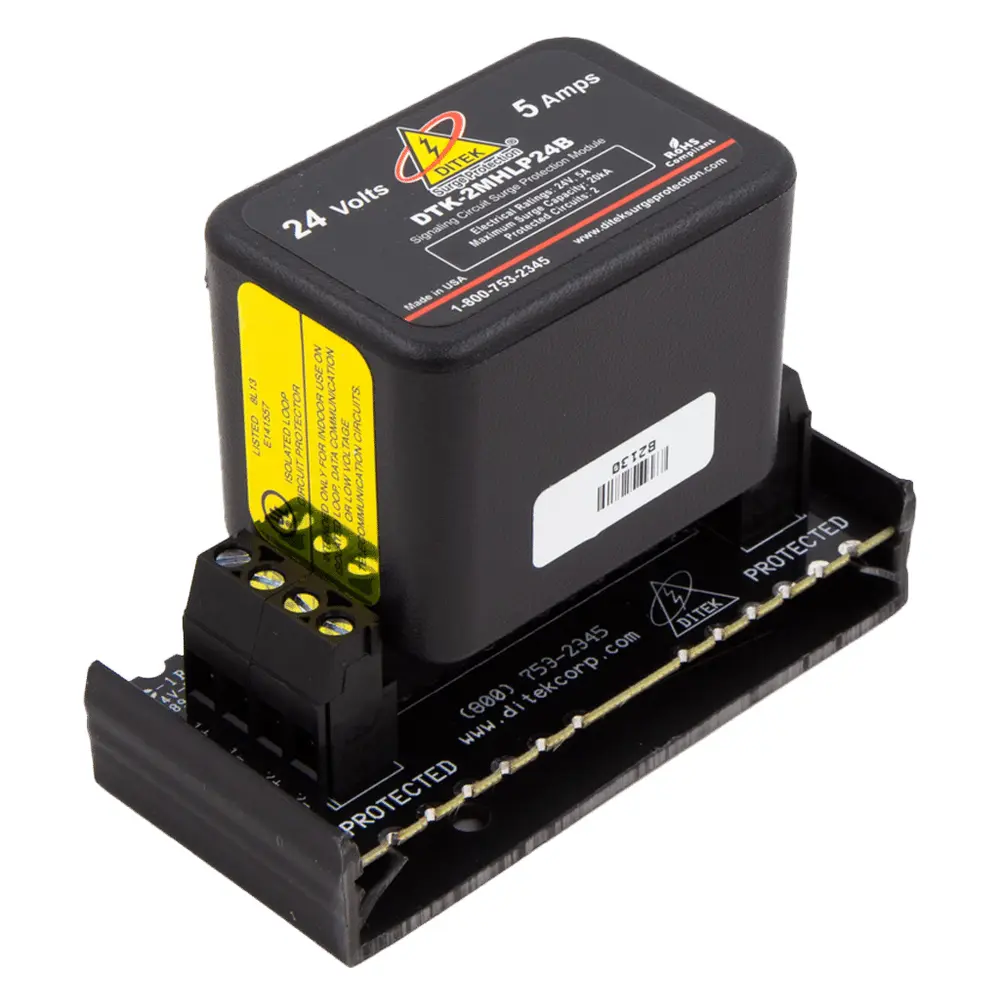 Data and Signaling Circuit Surge Protector with Snap-Track Base, 24 VAC ...
