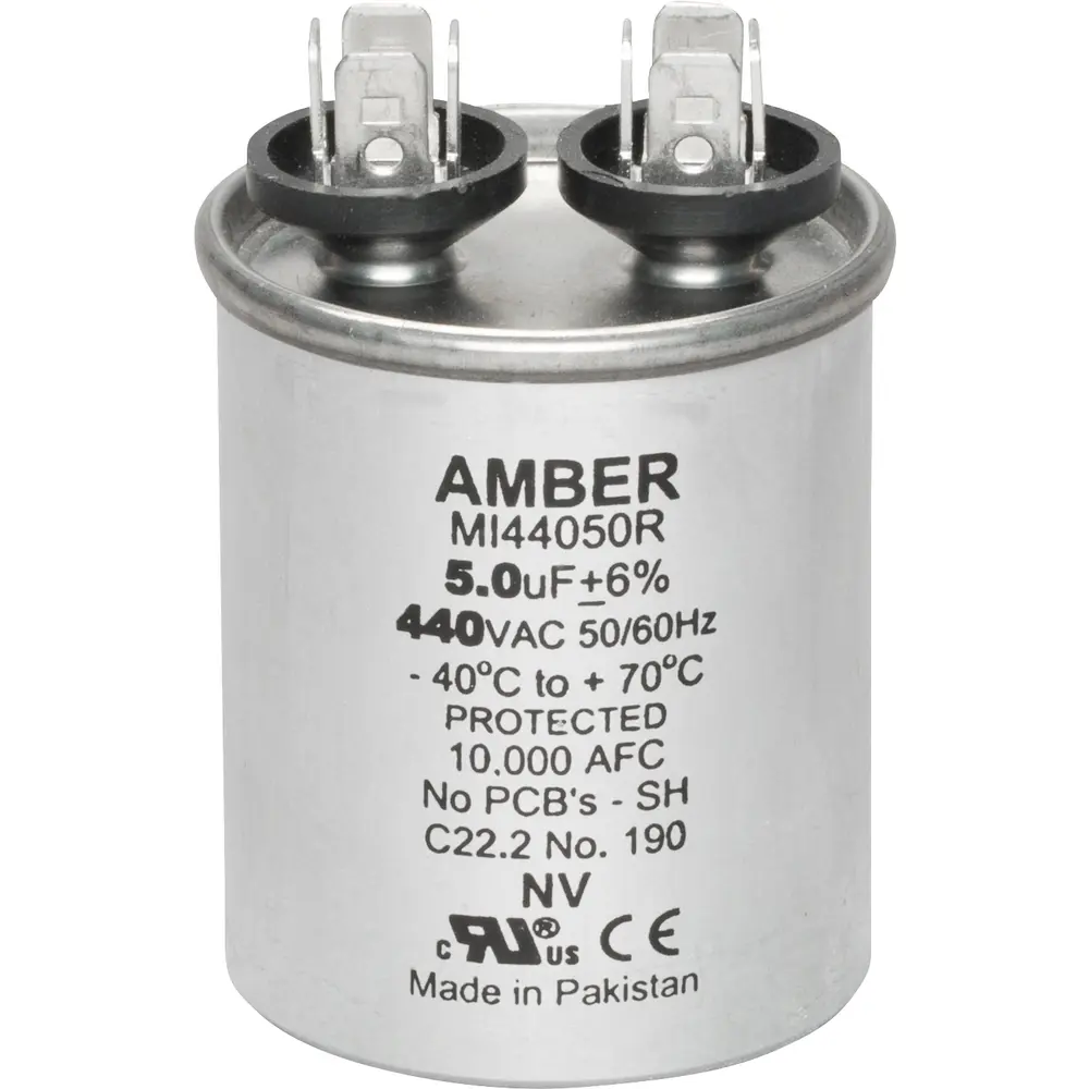 Motor Run Capacitor, 440 VAC, Round, 5uf