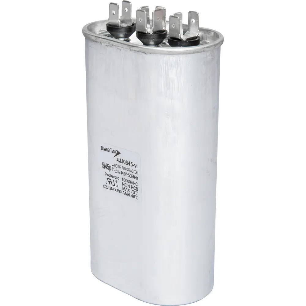 Motor Run Capacitor, 440 VAC, Oval, 45+5µF