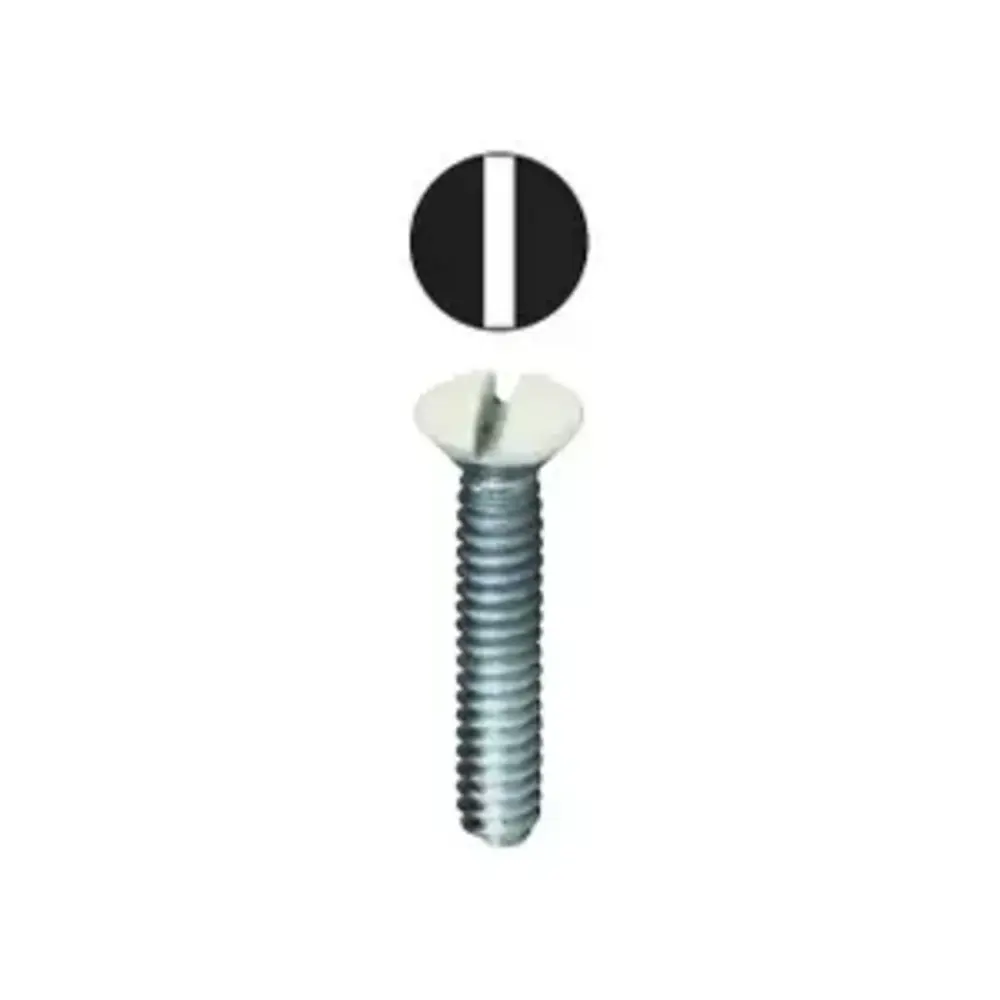 #6-32 x 1 in. Ivory Slotted Oval Head Wall Plate Screw