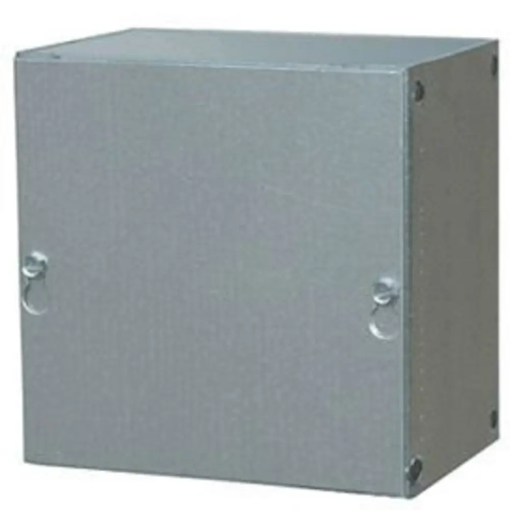 Electrical Enclosure, Screw Cover, 12 x 12 x 8 in., NEMA 1, Gray, w/ KO's