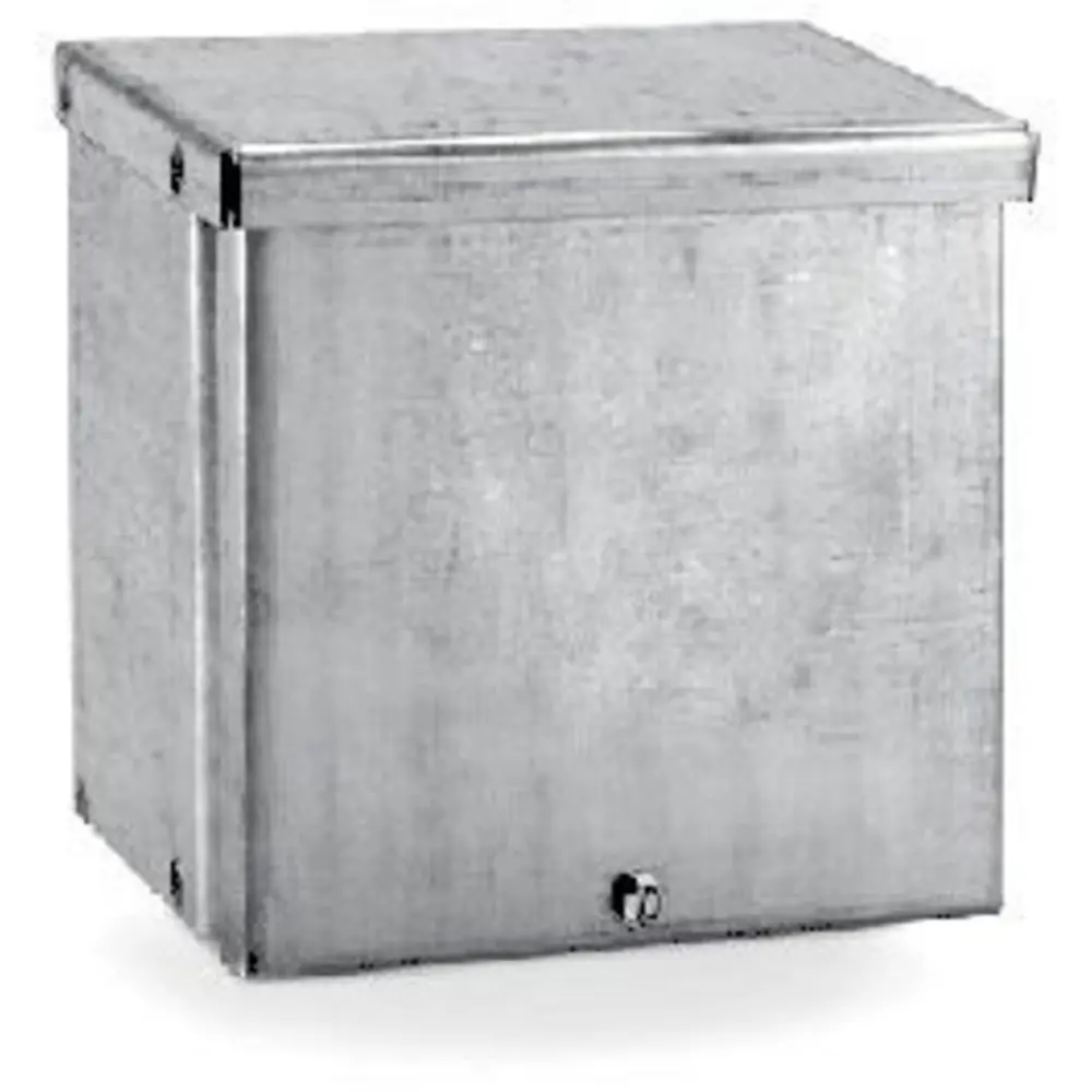 Electrical Enclosure, Screw Cover, 8 x 8 x 4 in., NEMA 3R, Gray, No KO's