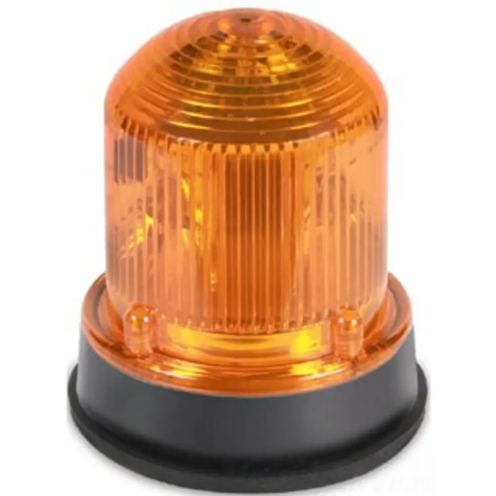 0.770A Flashing Beacon,Halogen,Gray Base,24 VDC,Amber