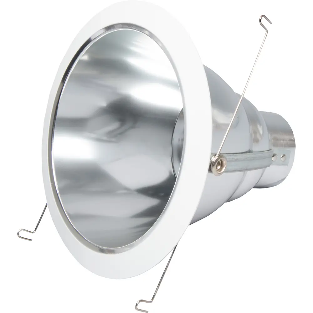 6" CFL Trim, Cone Reflector, Chrome/White