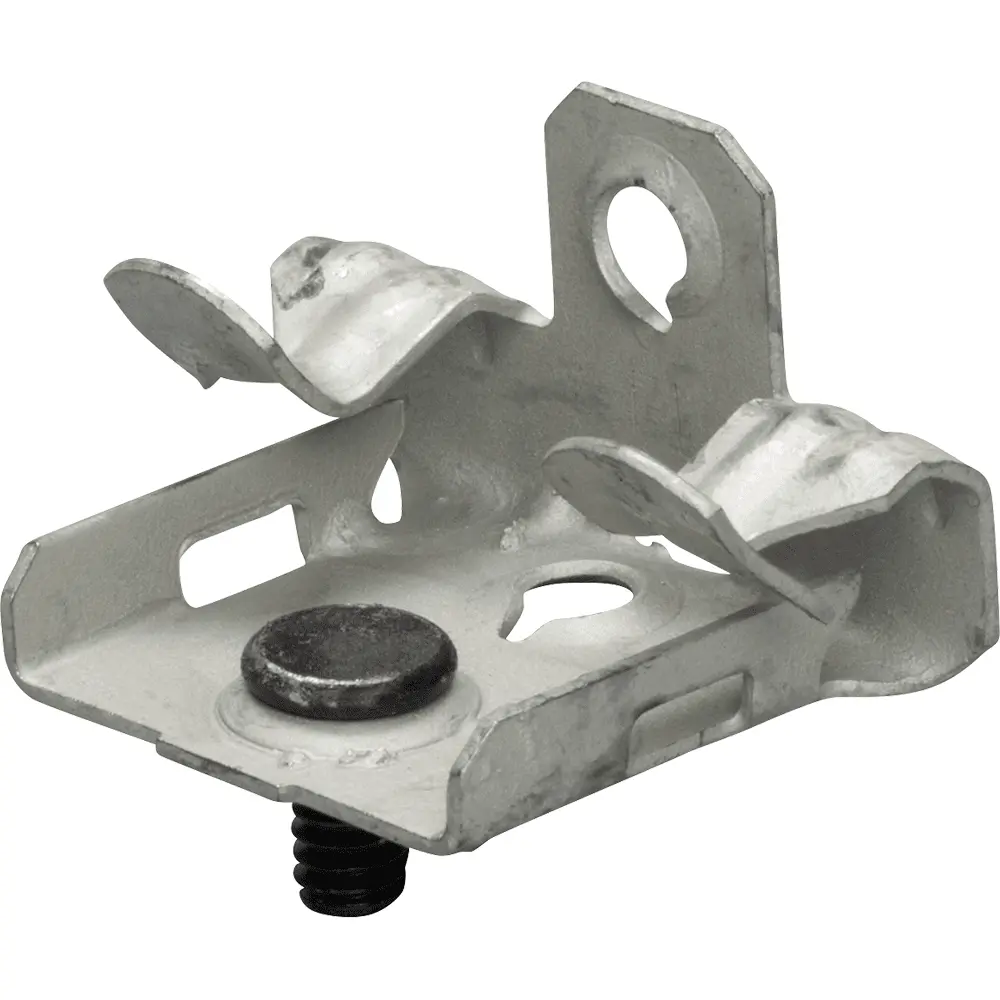 Hammer-On Flange Clip, Bottom Mount w/ Stud, Spring Steel, 1/8"-1/4" Flange