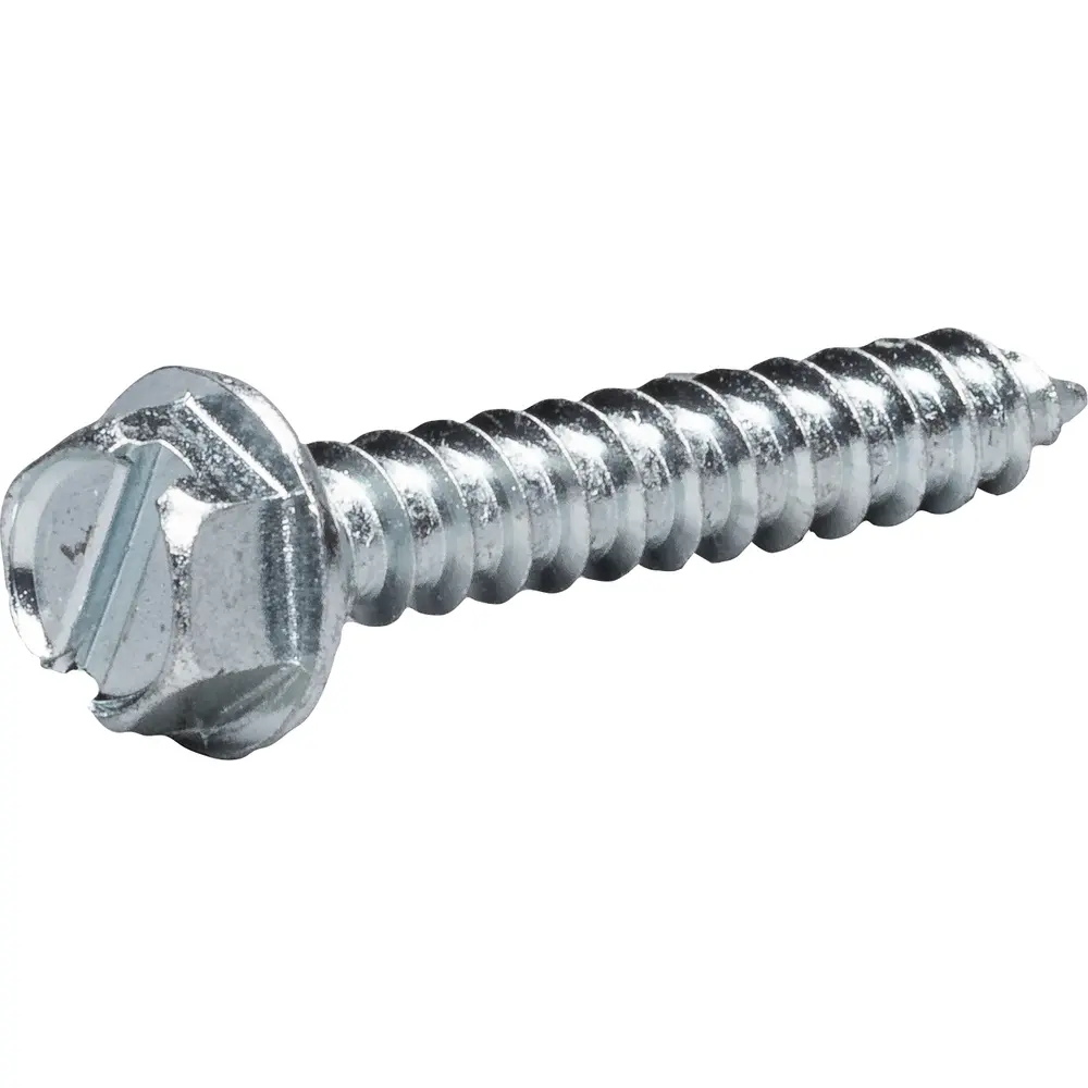 #14 x 1-1/4" Hex Washer Slot Tapping Screw, Jar of 100
