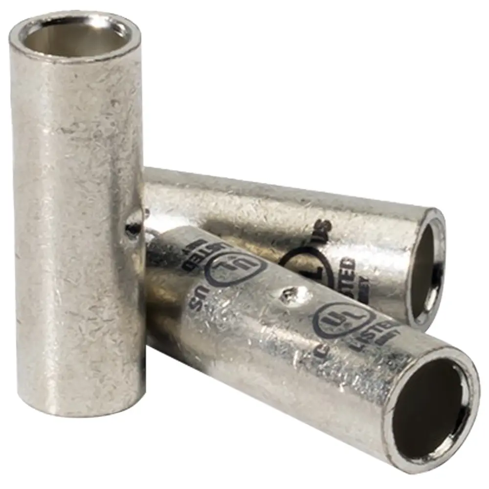 2 AWG CU Compression Butt Splice, Short, Brown