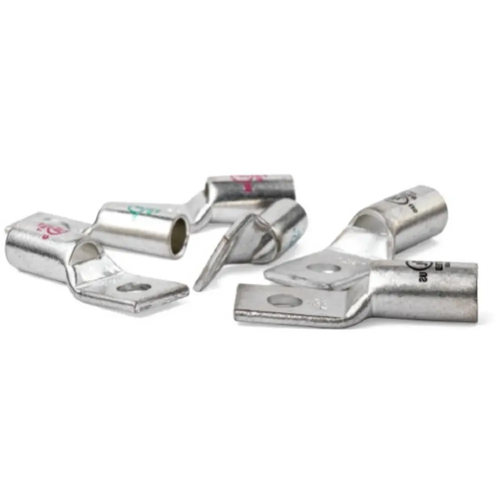 300 MCM Single-Hole Short Barrel Lug, Copper Compression, White, 1/2" Stud