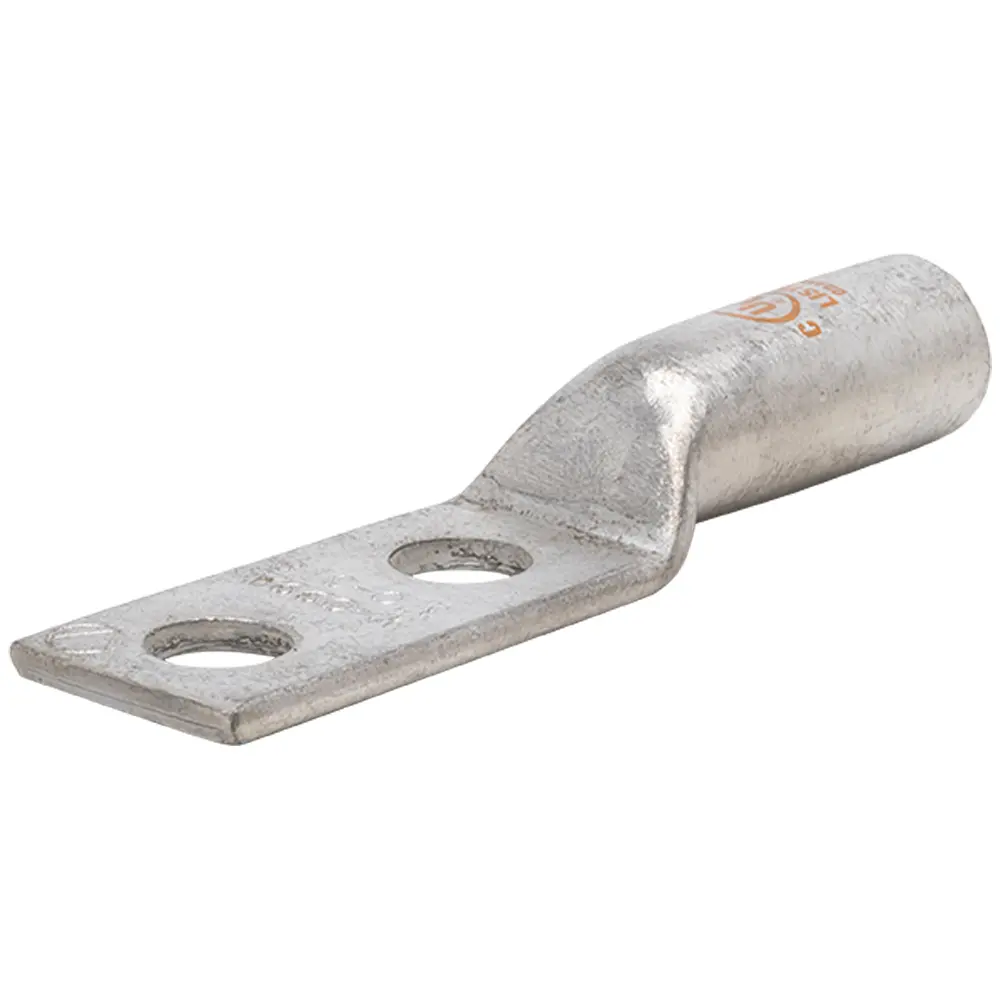 3/0 2-Hole Short Barrel Lug, Copper Compression, Orange, 3/8" Stud