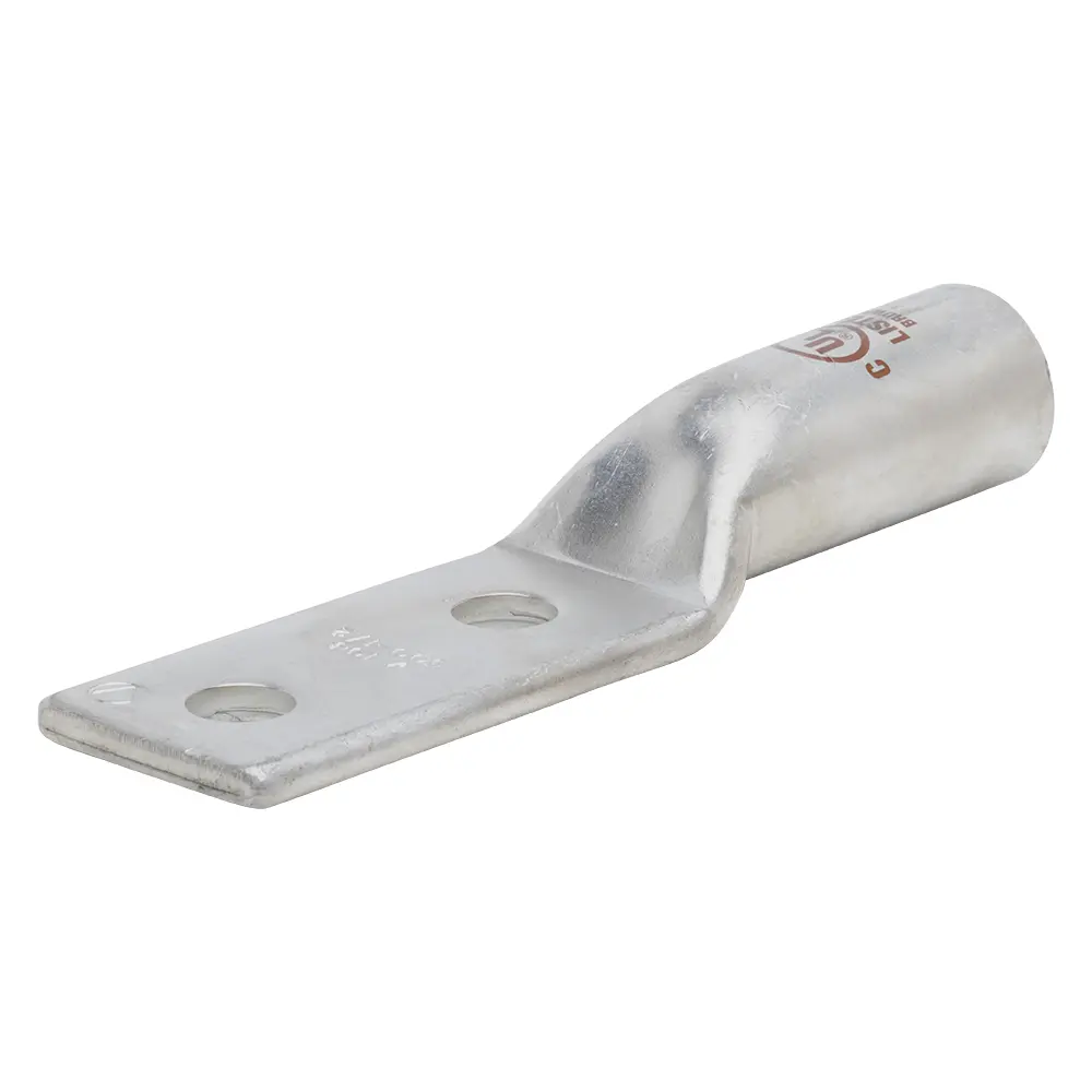 500 MCM 2-Hole Short Barrel Lug, Copper Compression, Brown, 1/2" Stud