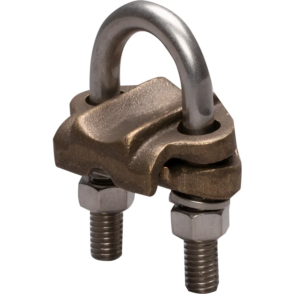 2/0 - 4 AWG Heavy Duty Ground Connector, 1" Pipe