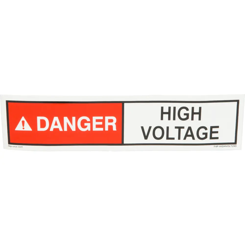 2" x 9" Danger: High Voltage Label