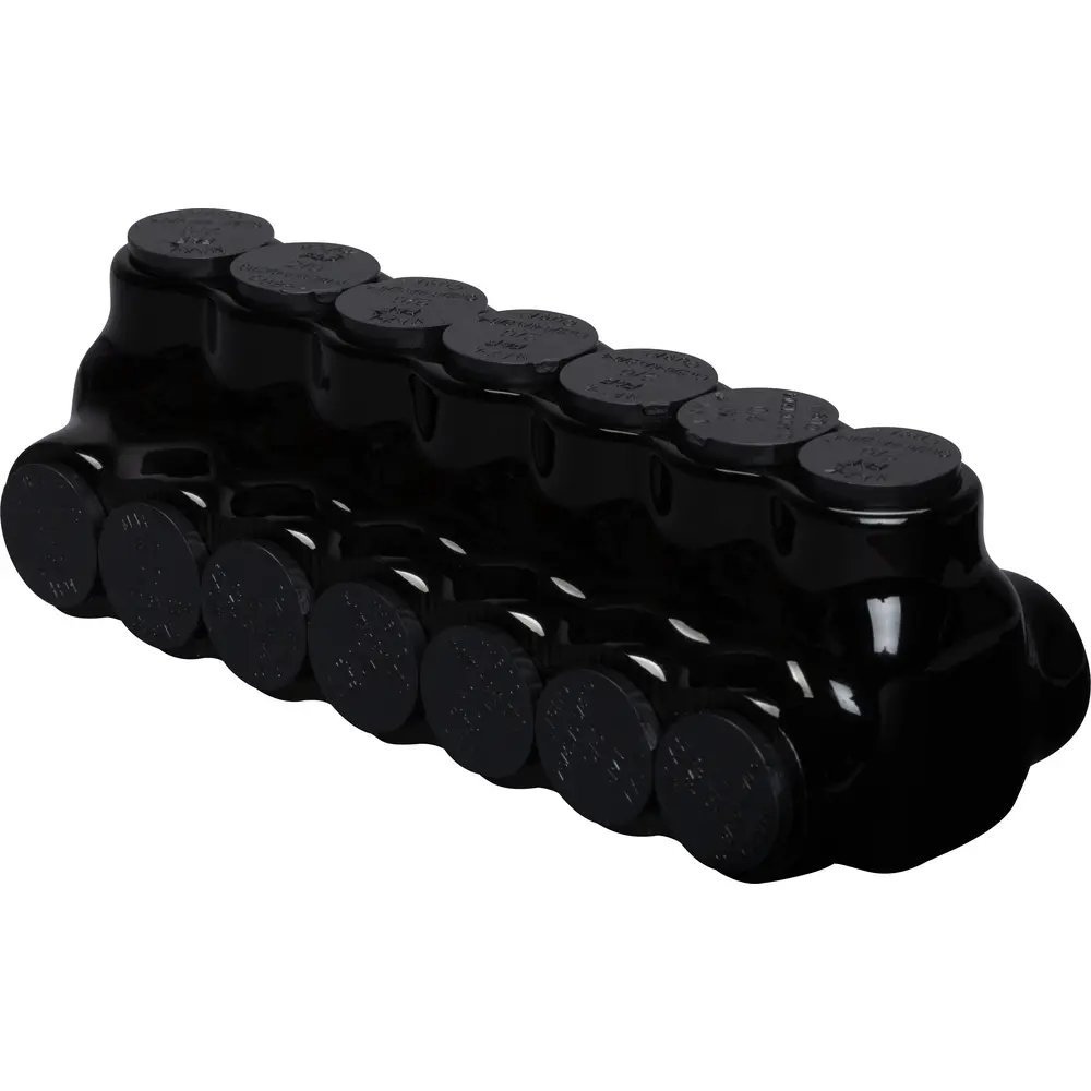 2/0 - 7 AWG 7-Port UV Black Multi-Tap
