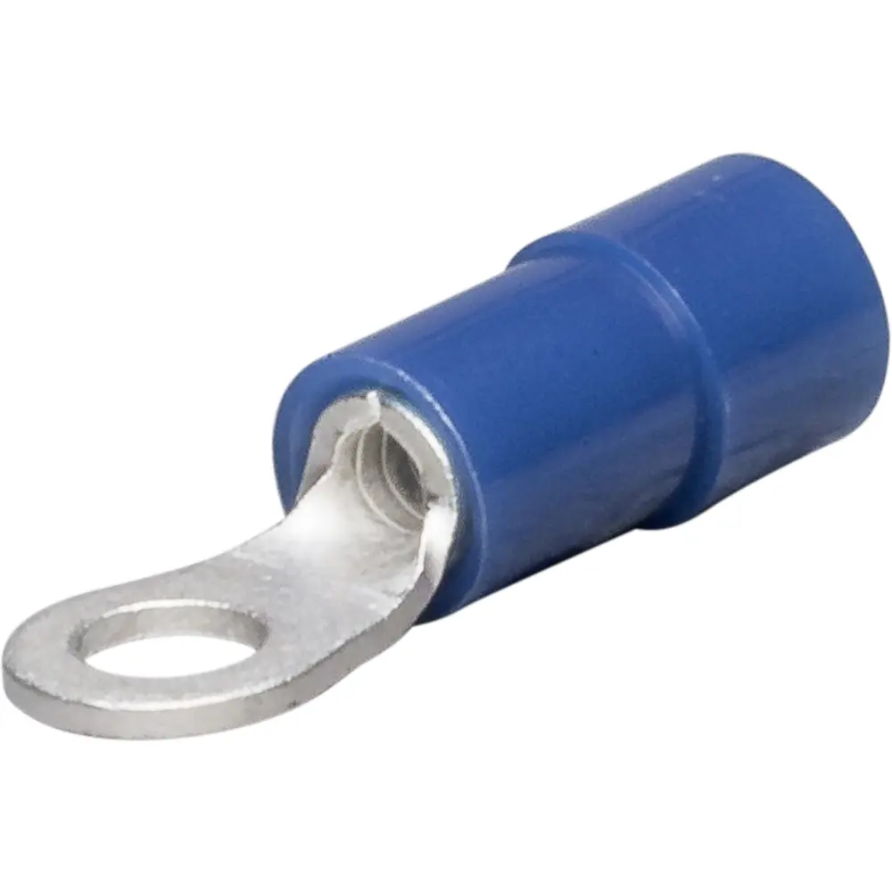 16 -14 AWG Blue Crimp Ring Connector, Stud #6, Small Pack of 30