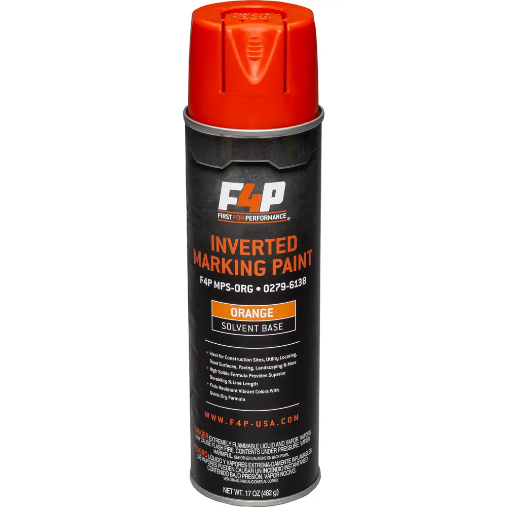 Marking Paint, Inverted, Orange, Aerosol, Spray Can, 17 Ounce