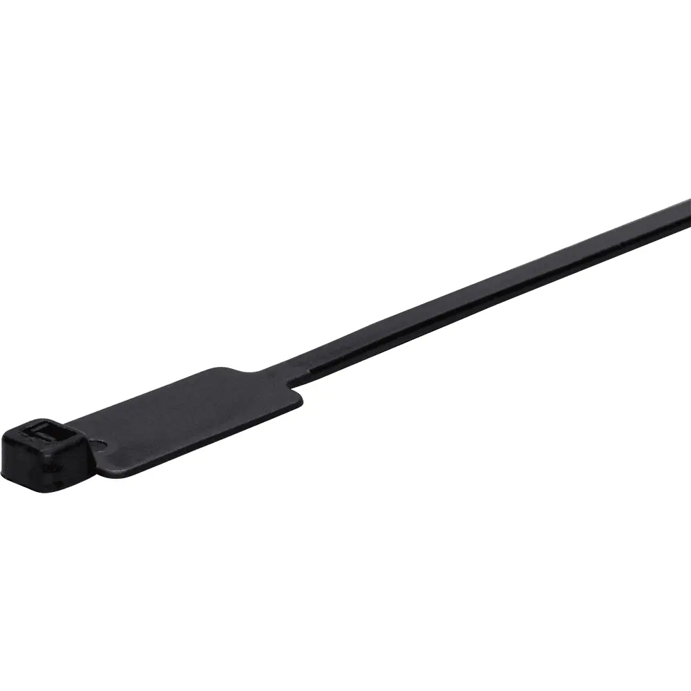 7" 50 lbs. Identification Cable Tie, Black