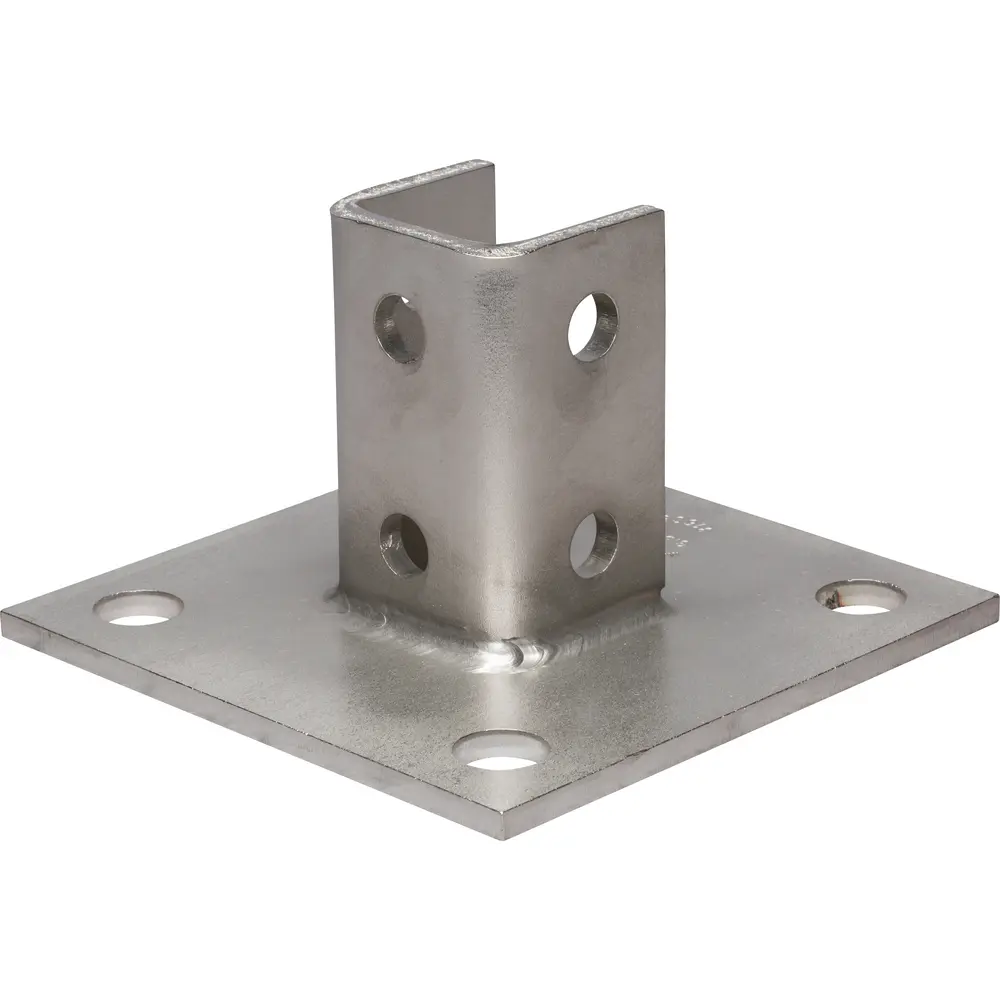 Post Base, Standard, 1-5/8"x 1-5/8" Strut Compatibility, Stainless ...