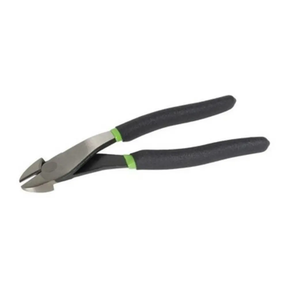 8" High-Leverage Diagonal Cutting Pliers, Angled Head, Dipped Grip