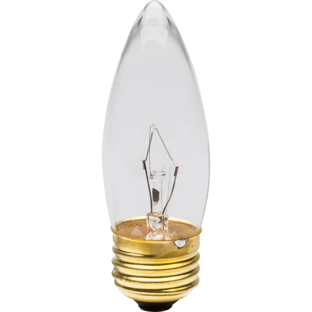 40 W 130 VAC Incandescent Decorative Clear Torpedo B10 Lamp, E26 Base