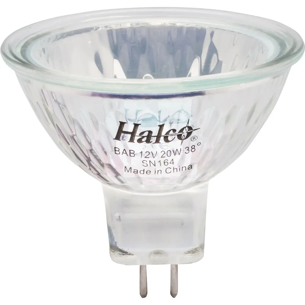 20 W 12 VAC MR16 Halogen Flood Lamp w/ Lens, 2900K