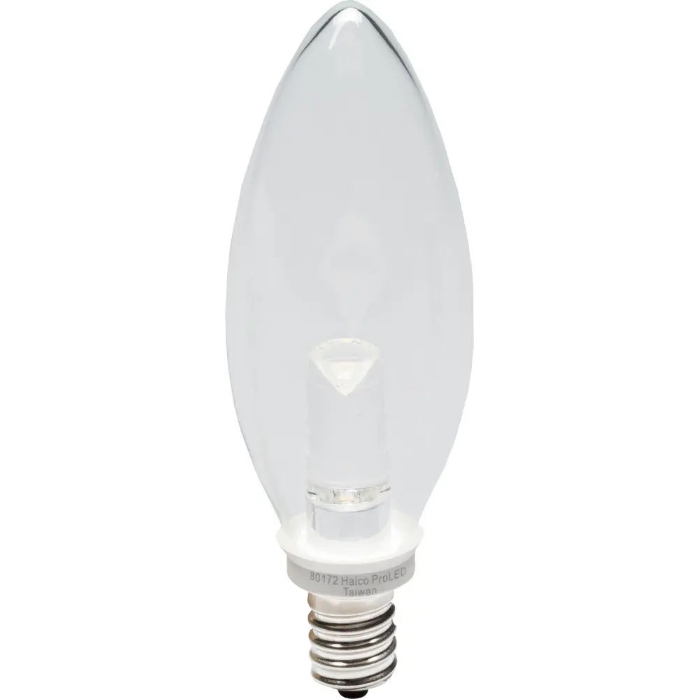 1 W 120 VAC LED Decorative Bullet Chandelier Lamp, E12, 2700K