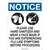 Warning Label, Hand Sanitizer/Face/Mask, 14 In. x 10 In., White/Blue
