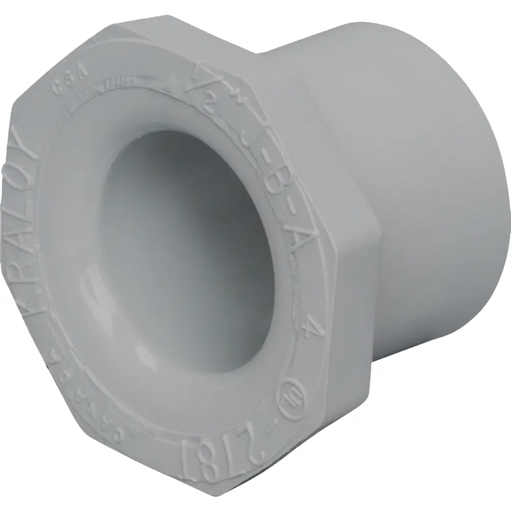 Junction Box Adapter, 1/2 In., PVC, Gray, Schedule 40