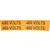 Warning Label, 480 Volts, Vinyl, 2-1/4 In. x 9 In., Orange/Black, (4)