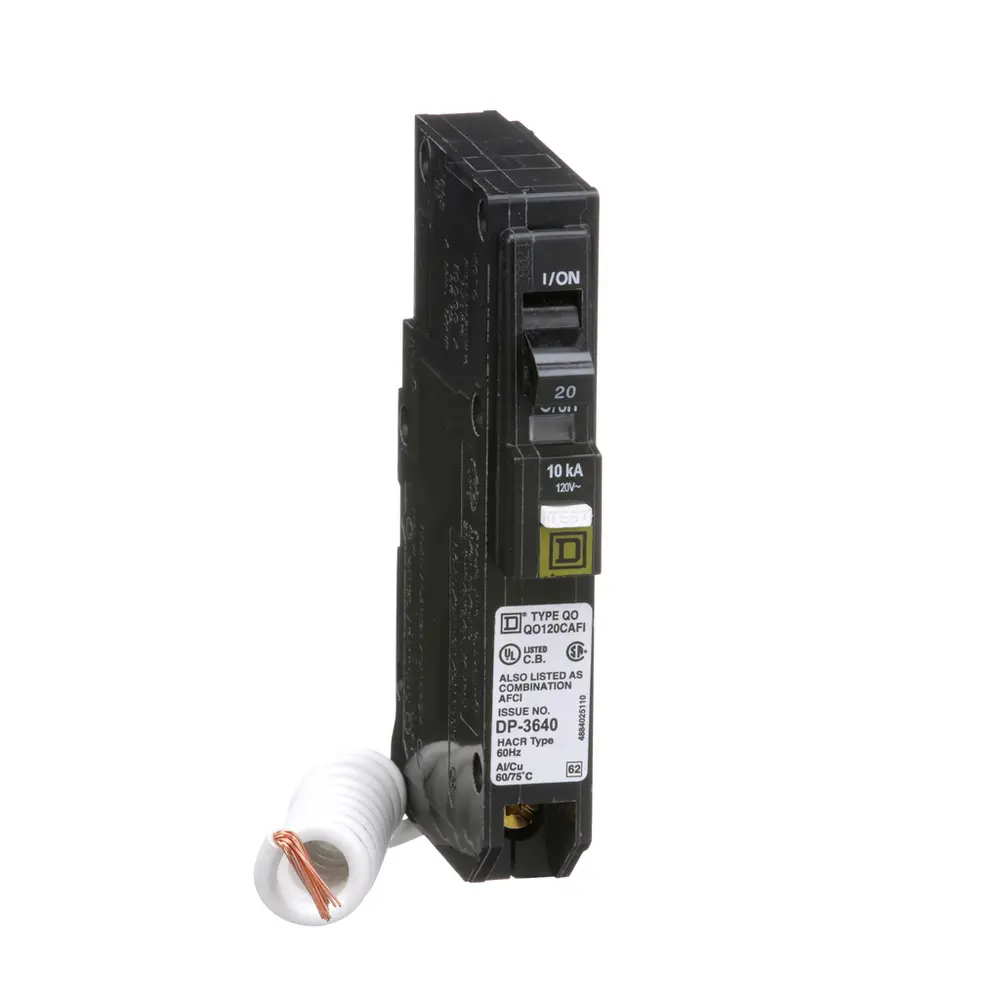 Circuit Breaker, Arc Fault, Plug-In, 20A, 120VAC, Single-Pole