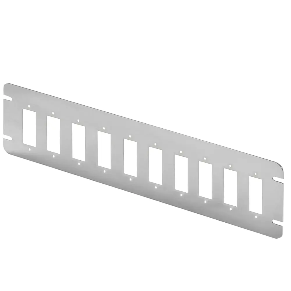 Industrial Cover, Flat, 10-Gang, GFCI, Steel, Gray, Rectangular