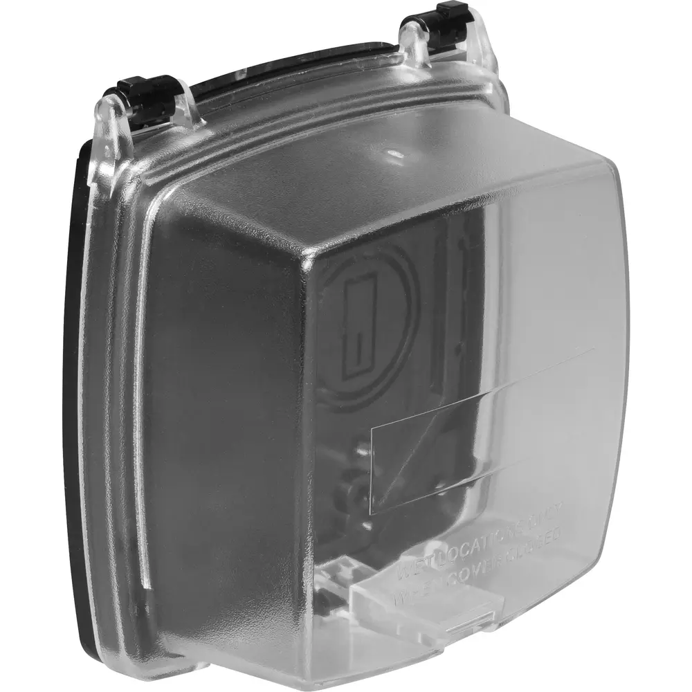 2-Gang In-Use Weatherproof Cover, 2.25 in., Vertical, Polycarbonate, Clear