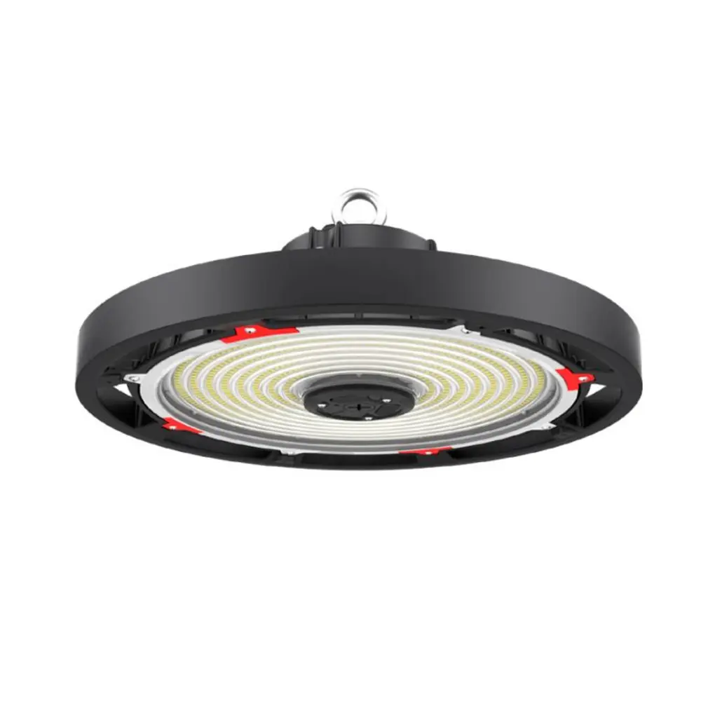 Compact Round LED High Bay Fixture, 100/150/200W, 120-277 VAC, Black