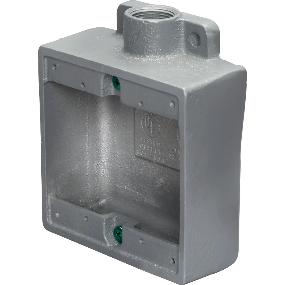 3/4" 2FS Type 2-Gang Shallow Device Box, Iron