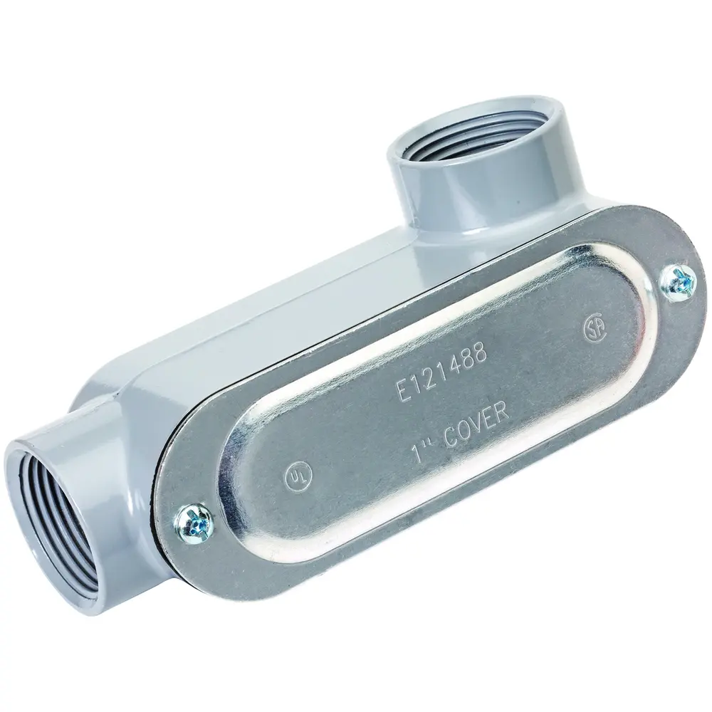 Conduit Body, LR, 1/2 In., Aluminum, Gray, w/ Cover & Gasket