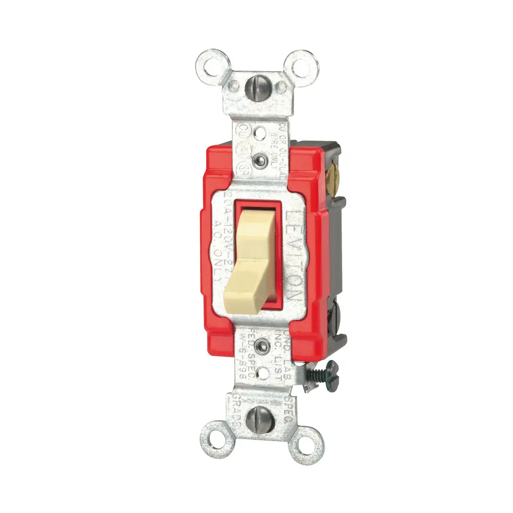 20A 120/277V Toggle Quiet Switch, 3-Way, Ivory