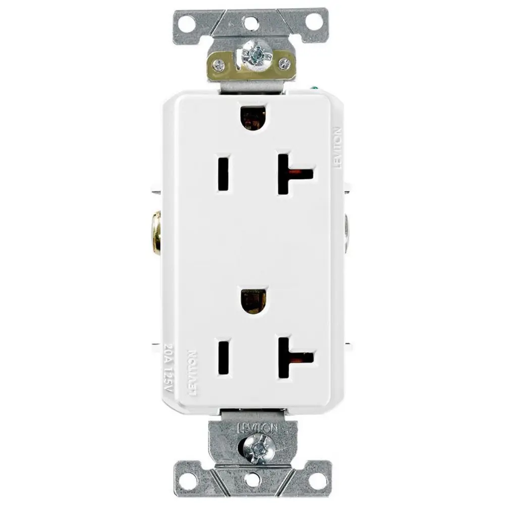 20 A 125 VAC Decora Plus Duplex Industrial Grade Self-Grounding ...