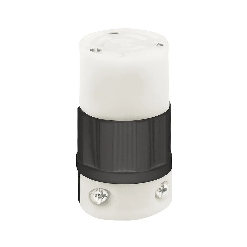 Industrial Grade Locking Connector, 15A, 250 VAC, NEMA L6-15R, Black/White