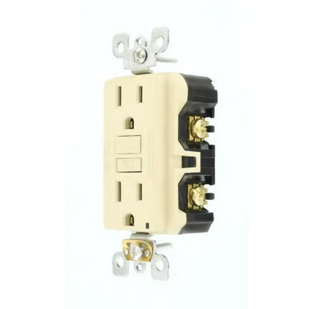 15 A 125 VAC 5-15R Non-Tamper-Resistant Self-Test GFCI Outlet w/ LED ...