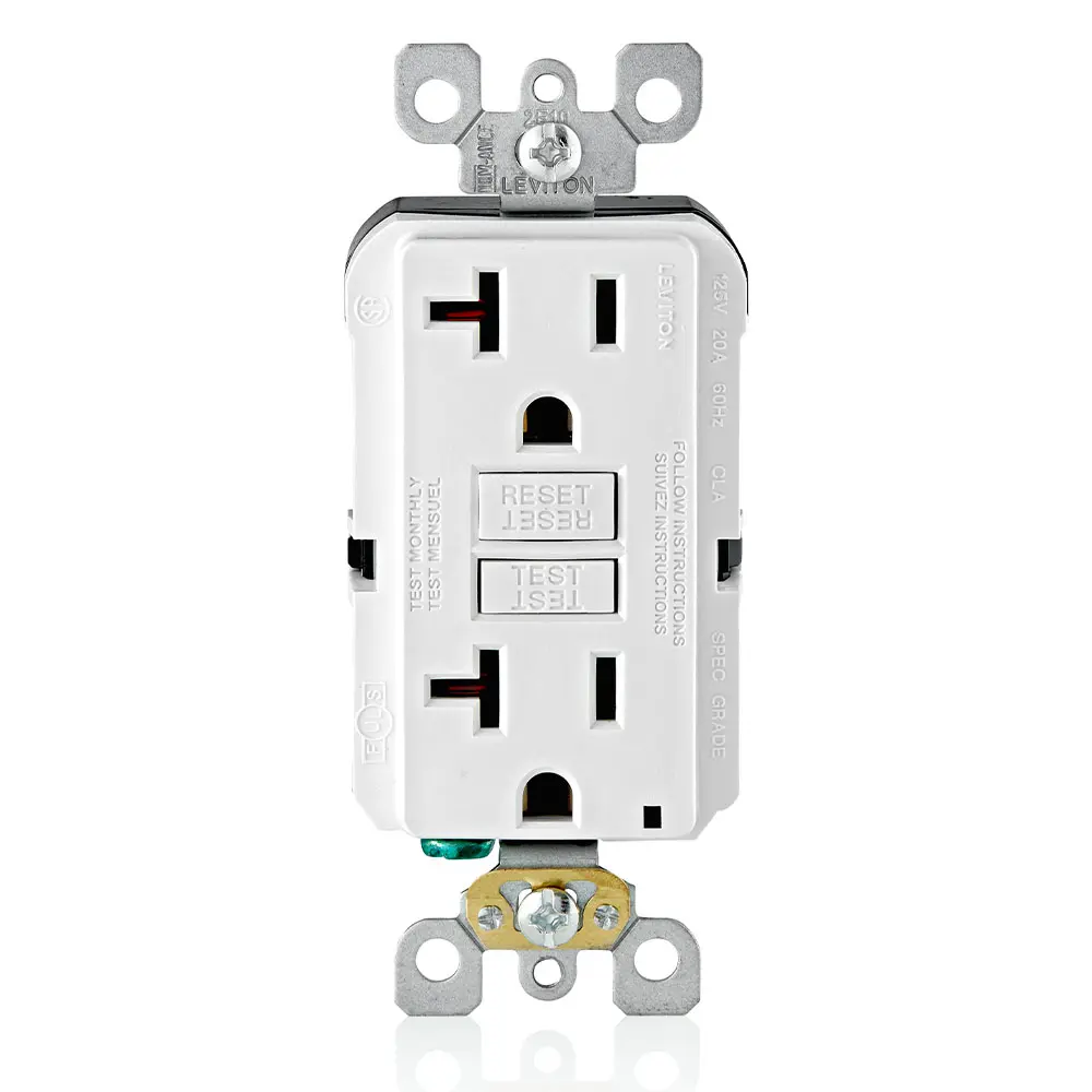 20A 125V 5-20R Non-Tamper-Resistant Self-Test GFCI Outlet w/ LED ...