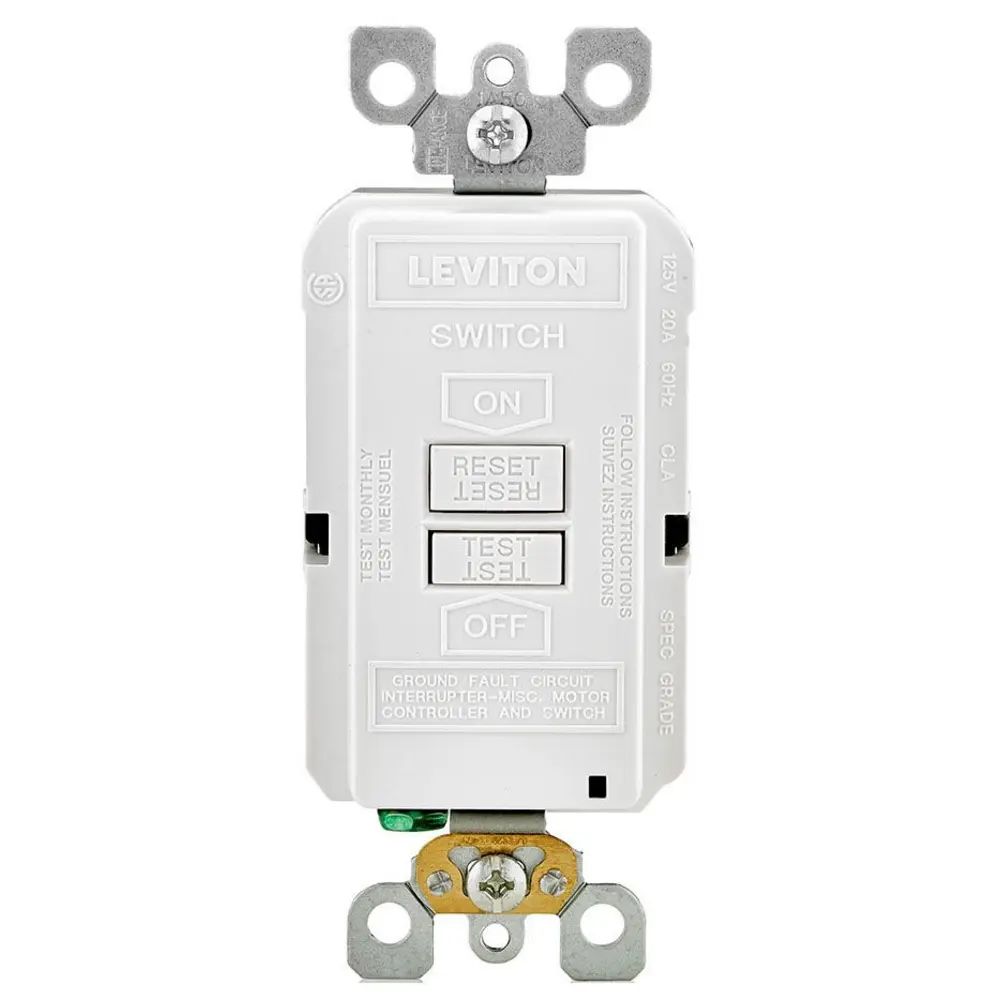 20 A 125 VAC SmartlockPro® Blank Face GFCI Receptacle Outlet w/ LED ...