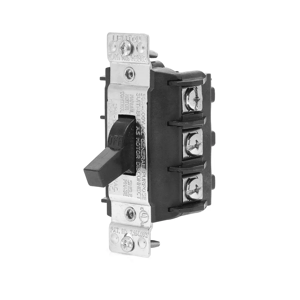 30 A 600 VAC Manual Motor Controller, 3-Pole, Black