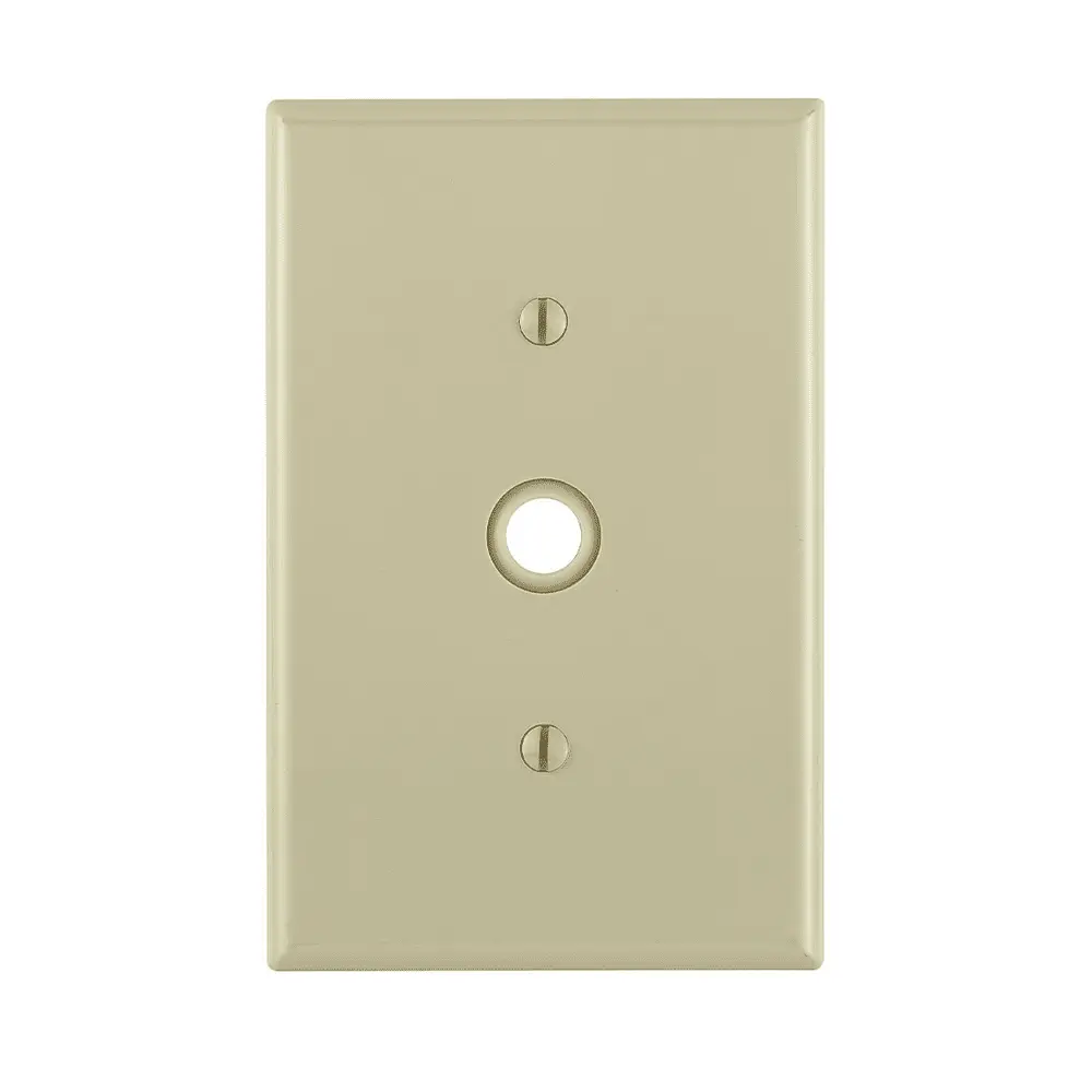 Single-Gang Telephone/Cable Wall Plate, Midway Size, Nylon, Ivory