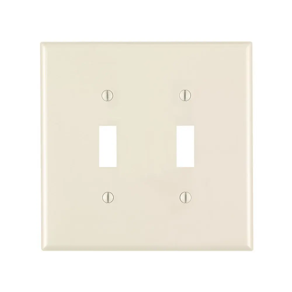 2-Gang Toggle Switch Wall Plate, Midway Size, Nylon, Ivory