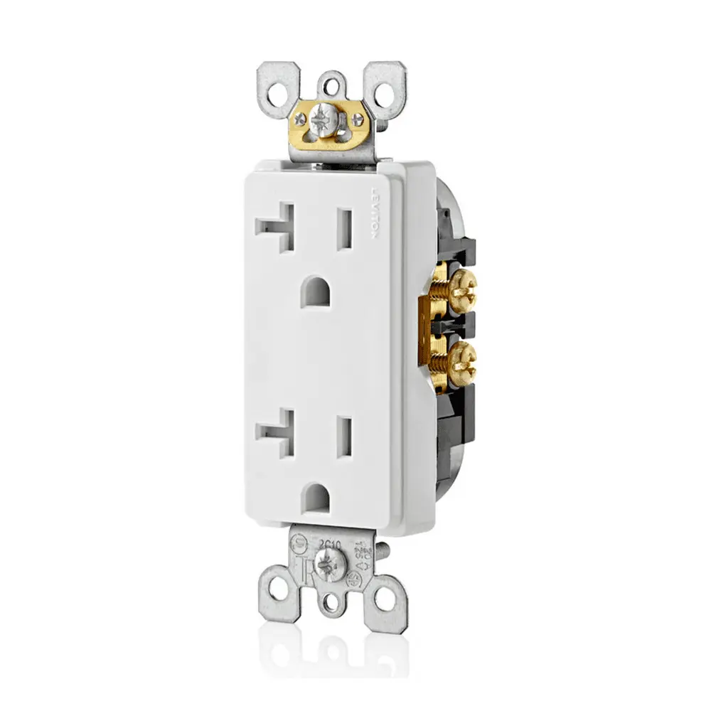 20 A 125 VAC Tamper-Resistant Decorator Duplex Outlet/Receptacle, White