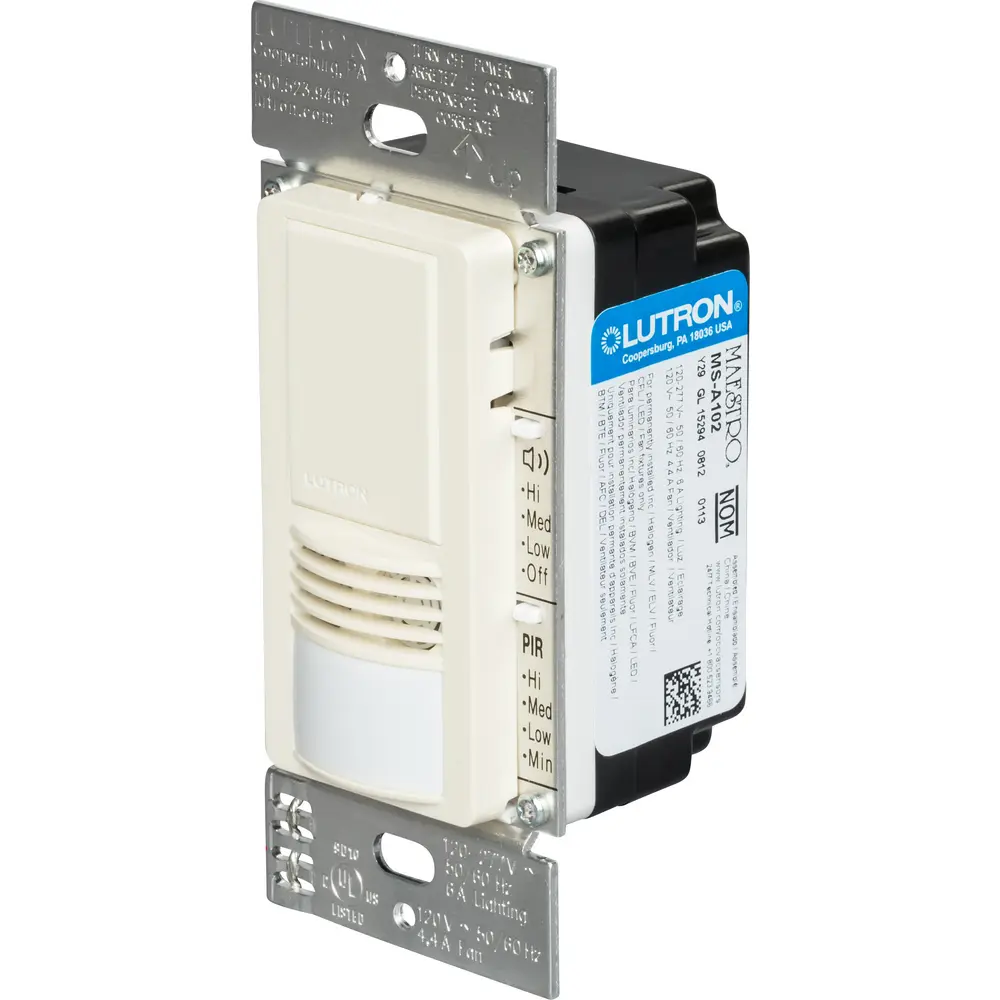 120 VAC Maestro Single-Circuit Occupancy Sensor Switch, Light Almond