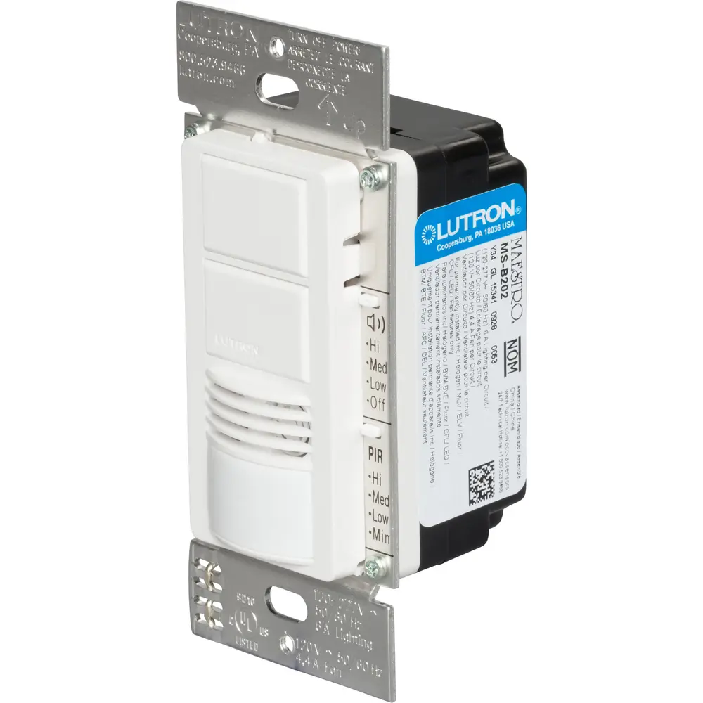 120 VAC Maestro Dual-Circuit Occupancy Sensor Switch, 3-Way, White