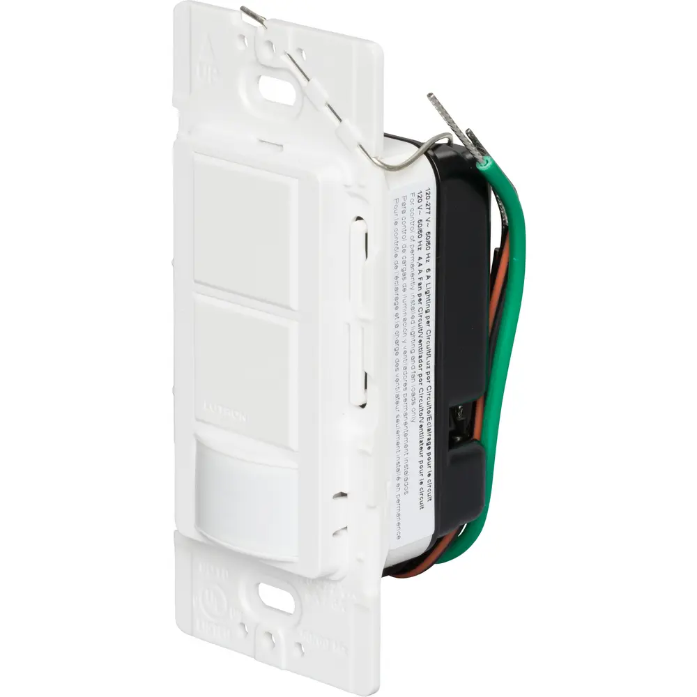 120 VAC Maestro Dual-Circuit Occupancy Sensor Switch, Single-Pole, White